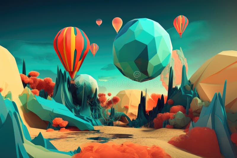 A Surreal Floating World with Vibrant Cityscape, Greenery, Oceans, and ...