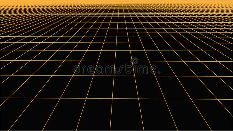 Abstract Frame Landscape. Vector Perspective Grid. 3d Mesh Stock ...