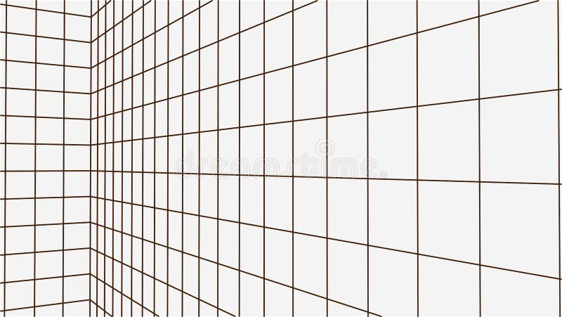 Abstract Frame Landscape. Vector Perspective Grid. 3d Mesh Stock ...