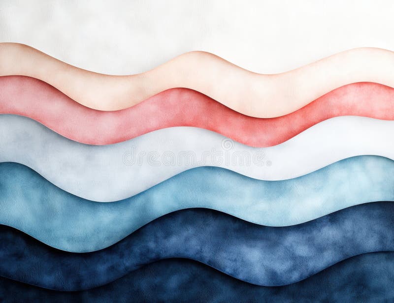 Abstract Landscape with Wavy Layers of Color Stock Illustration ...