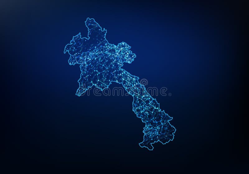 Abstract of Laos Map Network, Internet and Global Connection Concept ...
