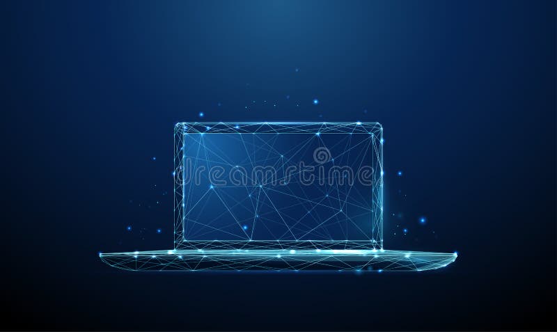 Abstract Laptop. Computer Device in Low Poly Style Design Stock Vector ...
