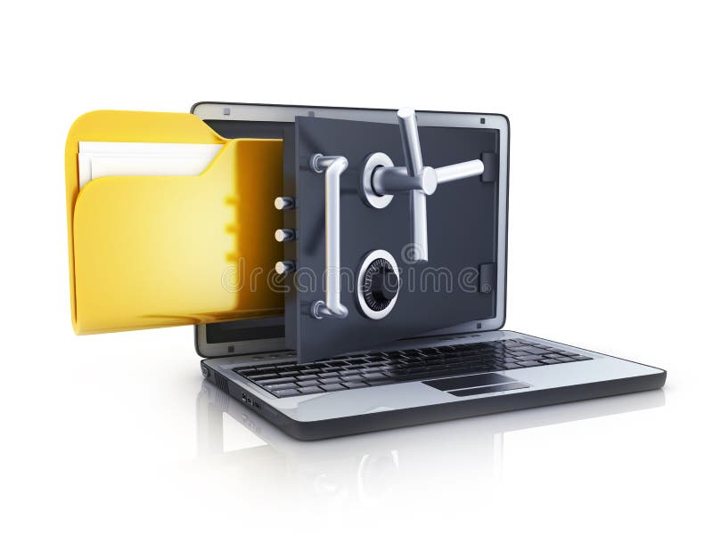 Laptop safe, view top stock illustration. Illustration of lock - 16850139