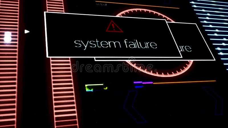 Abstract Laptop Screen with System Damage Error Messages and Signal ...