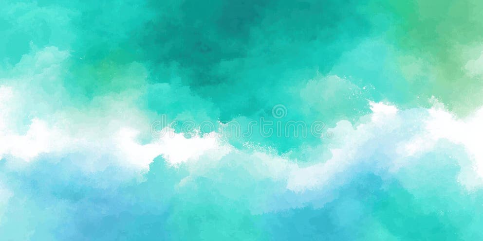 Abstract Large Blue and Green Cloud Shape with a White Stripe on a ...