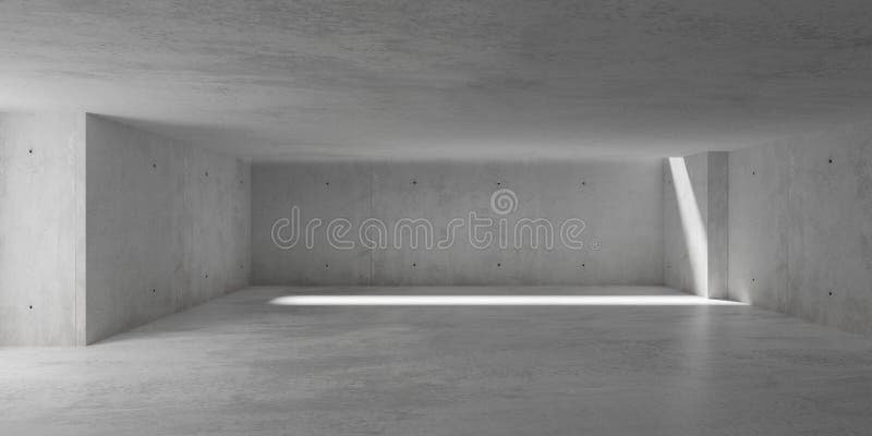 Abstract Large, Empty, Modern Concrete Room with Ceiling Opening in the ...