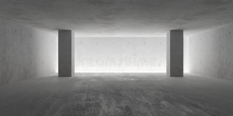 Abstract Large, Empty, Modern Concrete Room with Ceiling Opening in the ...