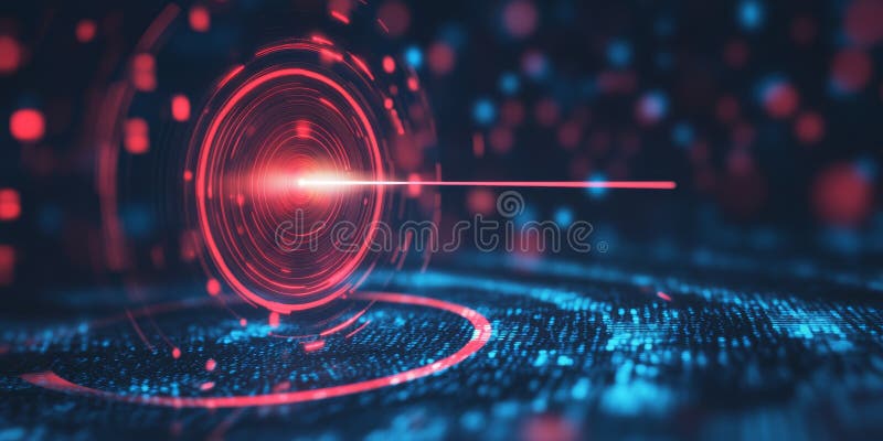 Abstract Laser Beam with Circular Patterns and Digital Background Stock ...