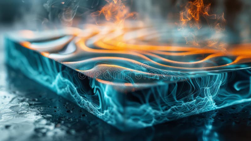 Fluid Art Design with Green, Orange, and Gold Marble Texture in Modern ...