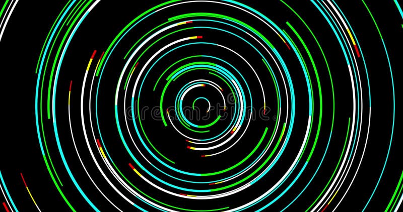 Abstract Laser Glow Lights Rotating in Concentric Circles, Rainbow ...