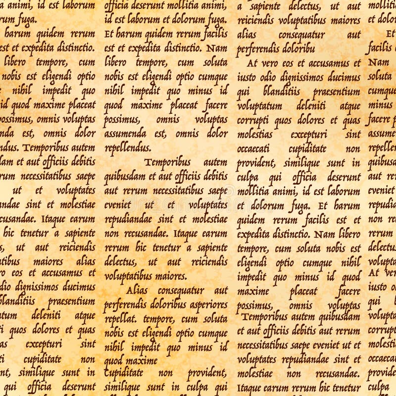 Latin Text on Old Textured Paper, Seamless Pattern Stock Vector ...
