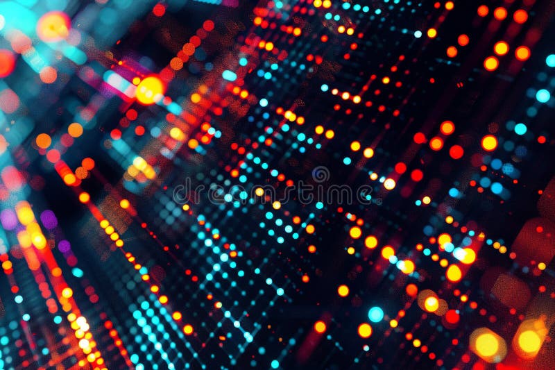 Abstract Lattice of Illuminated Pixels a Modern Digital Background with ...