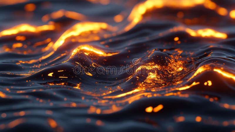 Abstract Lava Flowing Waves Stock Illustration - Illustration of ...