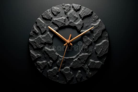 Abstract Lava Rock Textured Wall Clock Stock Illustration ...