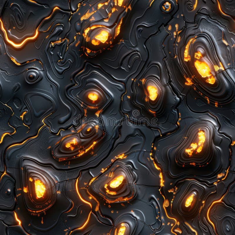 Abstract Lava Textures and Glowing Orbs - Digital Art Background Stock ...