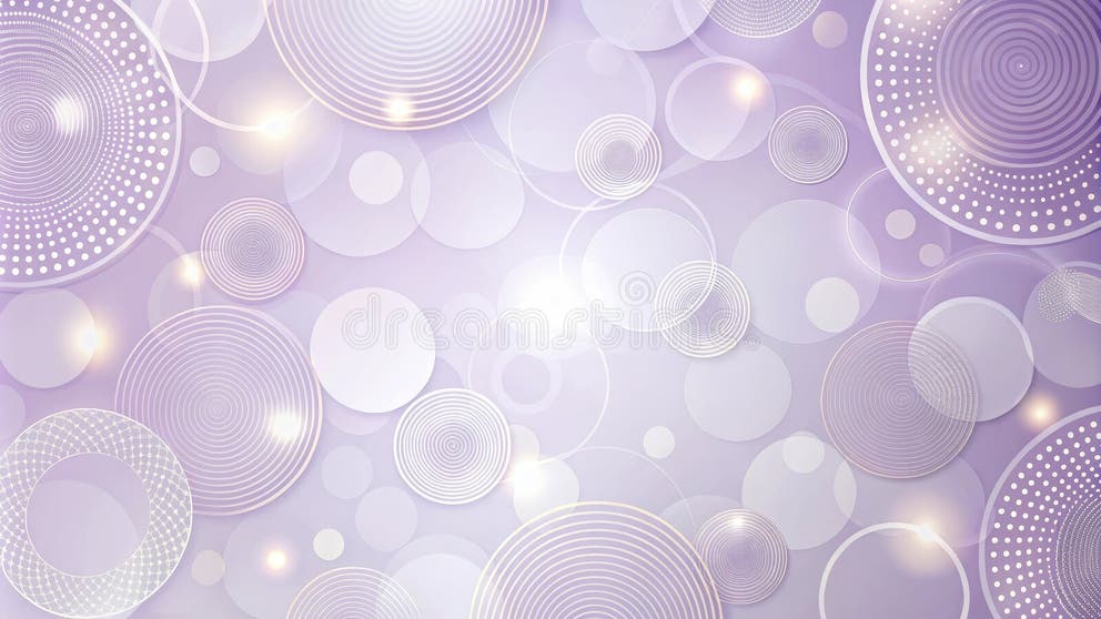 Abstract Lavender Circular Design with Glowing Elements and Overlapping ...