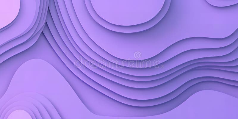 Abstract Lavender Purple Layered Papercut Style Wave Background Design ...
