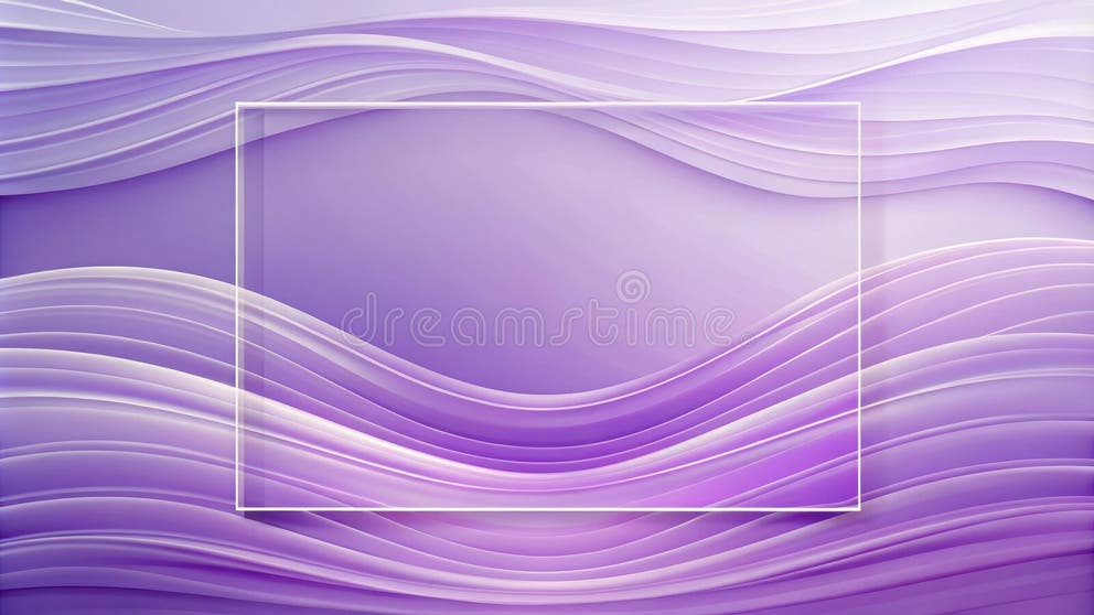 Abstract Lavender Wave Background with Translucent Square Frame ...