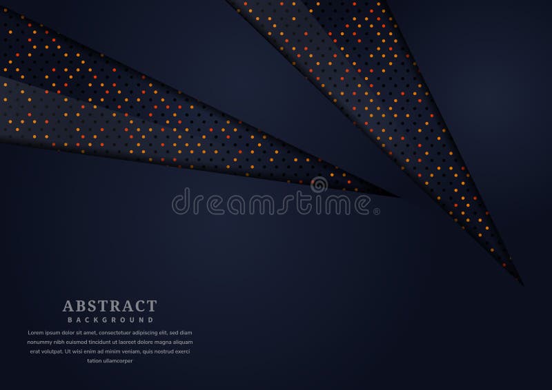 Abstract Layer Dark Blue Triangle Geometric with Glitter Glowing Dots ...