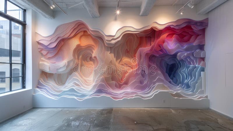 Abstract Layered Art Installation with Gradient Colors - Generative Ai ...