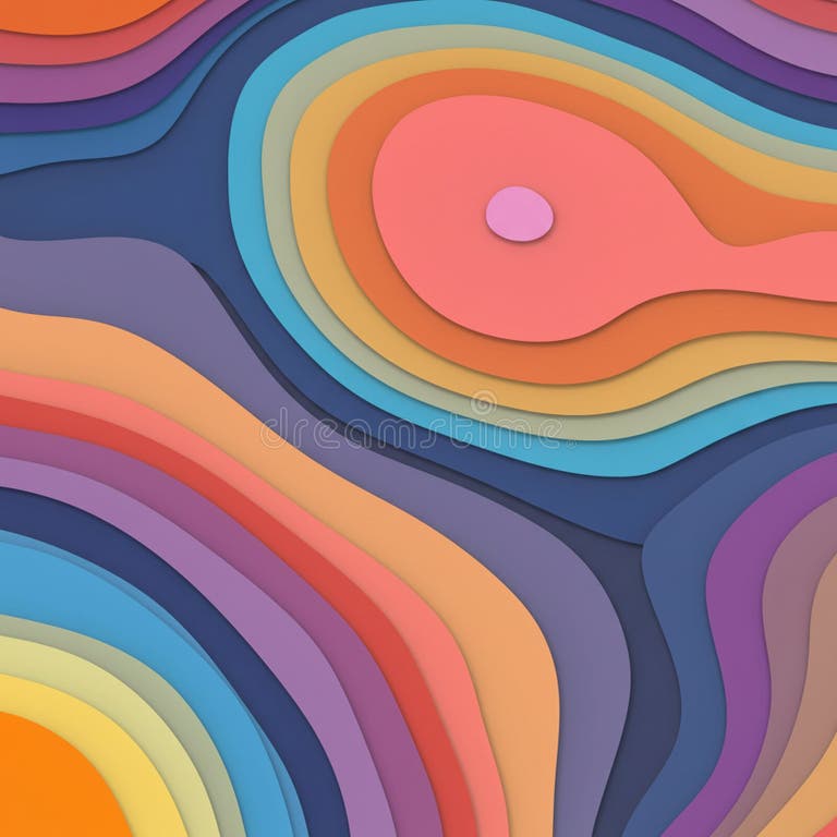 Abstract Layered Artwork Featuring Undulating Contours Resembling a ...