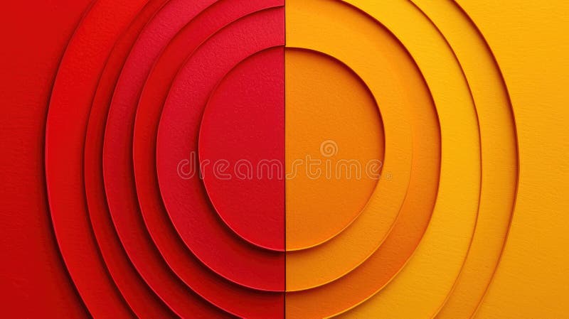 Abstract Layered Circles in Red and Yellow Tones, Creating a Modern ...