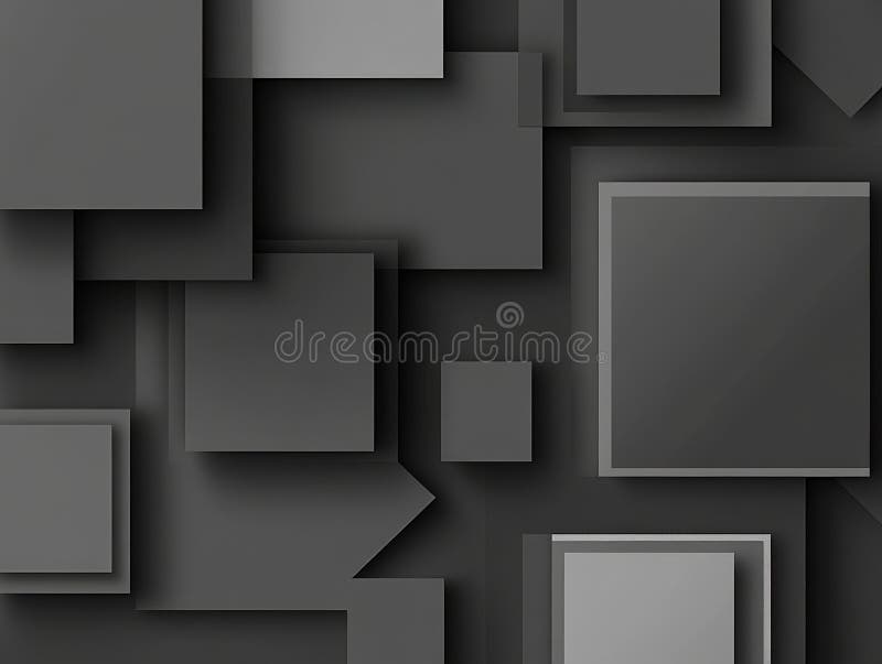 Layered Abstract Design with Grayscale Squares Stock Illustration ...