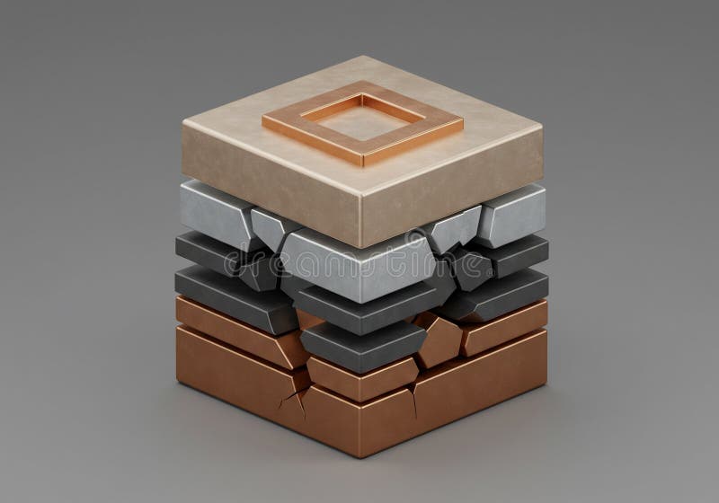 Abstract Layered Cube Structure with Geometric Design Stock ...