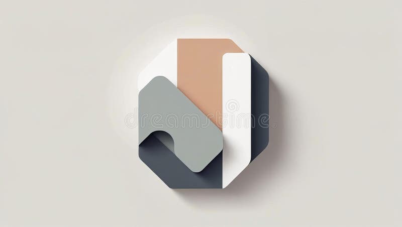 Abstract Layered Geometric Logo. Stock Illustration - Illustration of ...