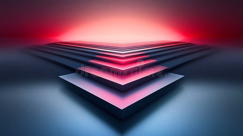 Abstract Layered Geometric Structure Ascending Towards Light Stock ...
