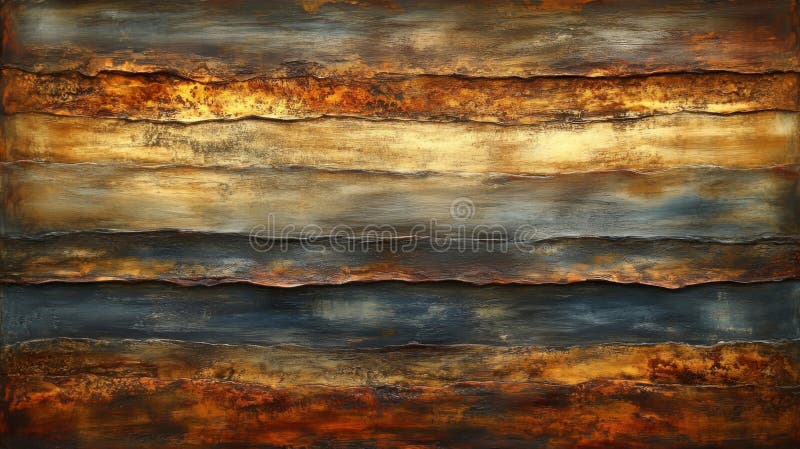 Abstract Layered Landscape in Earthy Tones Stock Illustration ...