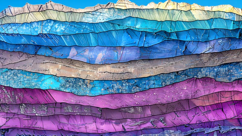 Abstract Layered Landscape Featuring Vibrant Colors and Textures ...