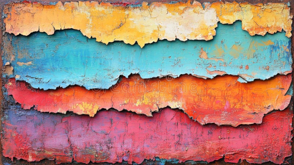 Abstract Layered Paint Texture with Vivid Colors Stock Illustration ...