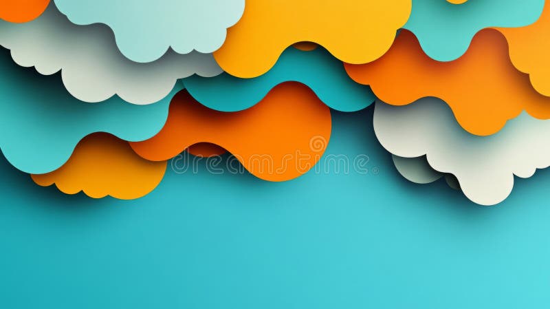 Abstract Layered Paper Clouds Design Stock Illustration - Illustration ...