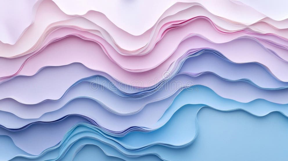 Abstract Layered Paper Texture with Pastel Wave Pattern Stock ...