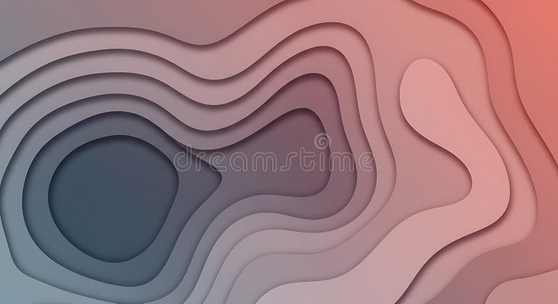 Abstract Layered Papercut Background: Soft Pink and Grey Gradient Waves ...