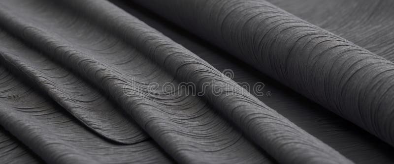 Abstract, Layered Pattern of Smooth, Undulating Black Shapes Resembling ...