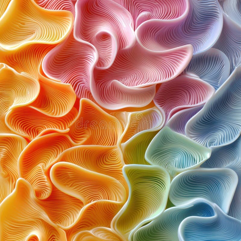 Abstract Layered Patterns with Rainbow Gradients Stock Photo - Image of ...