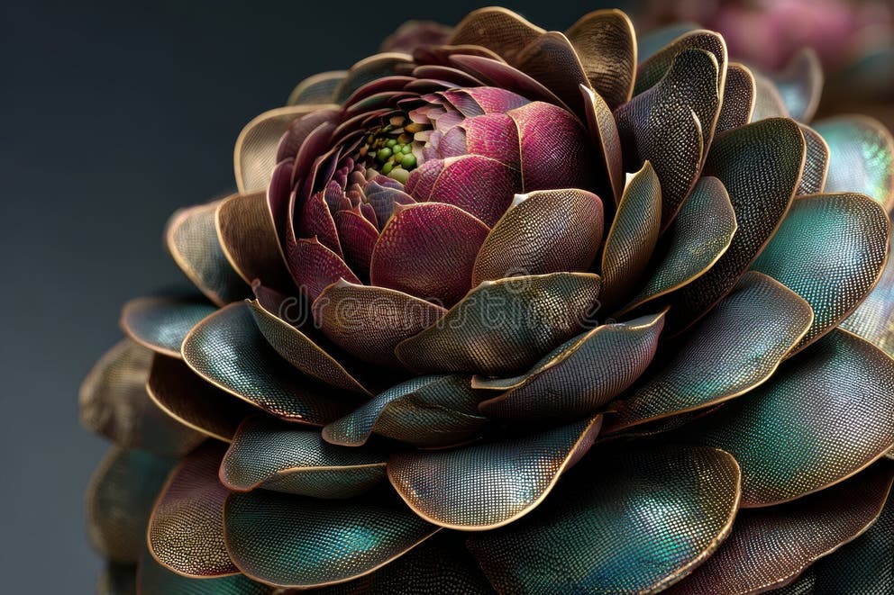 Abstract Layered Petal Scale Pattern with Iridescent Texture and ...