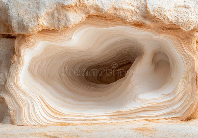 Abstract Layered Rock Formation with a Cave-like Opening. Stock ...