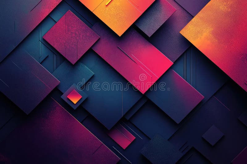 Abstract Layered Shapes Create Depth and Dimension in Vibrant Colors ...