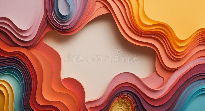 Abstract Layered Spectrum, Flowing Forms and Smooth Textures Create a Visually Engaging ...