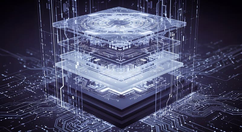 Data Layers Structure: a Futuristic Vision of Interconnected Digital Information Stock Image ...