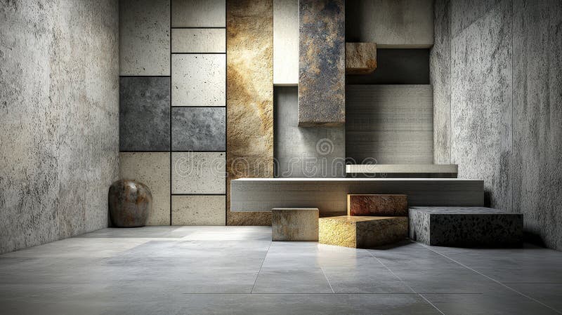 Abstract Layered Textures in Neutral Tones Contemporary Space Artistic ...