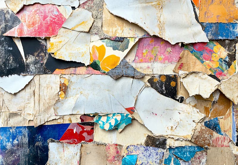 Abstract Layered Torn Paper Collage Texture High Quality Image Stock ...