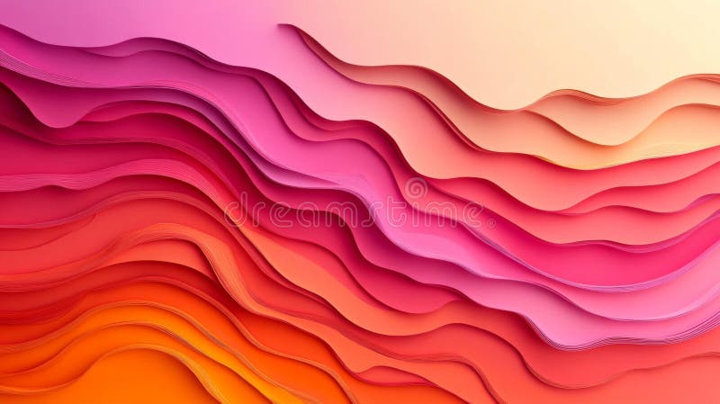 Abstract Layered Wave Background with Pink, Orange, and Red Gradient ...