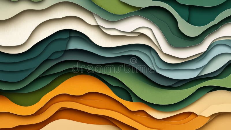 Abstract Layered Wave Background Texture Design Stock Illustration ...