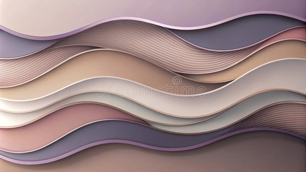 Abstract Layered Wave Pattern in Soft Neutral Tones with Subtle ...