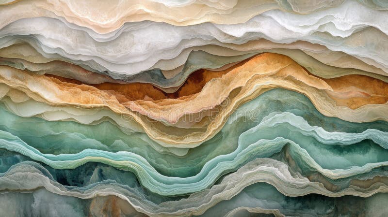 Abstract Layered Waves Background in Earth Tones Stock Illustration ...