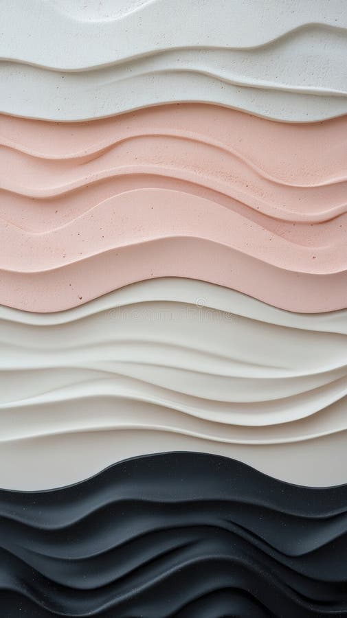 Abstract Layered Waves in Neutral Tones Create a Soothing Visual Effect ...
